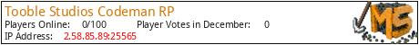 Tooble Studios Codeman RP - Minecraft Adventure Server IP