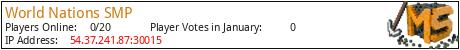 World Nations SMP - Minecraft Semi Vanilla Server IP