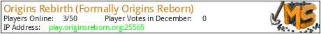 Origins Rebirth (Formally Origins Reborn) - Minecraft Survival Server IP