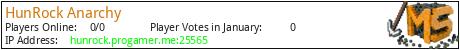 HunRock Anarchy - Minecraft Survival Server IP